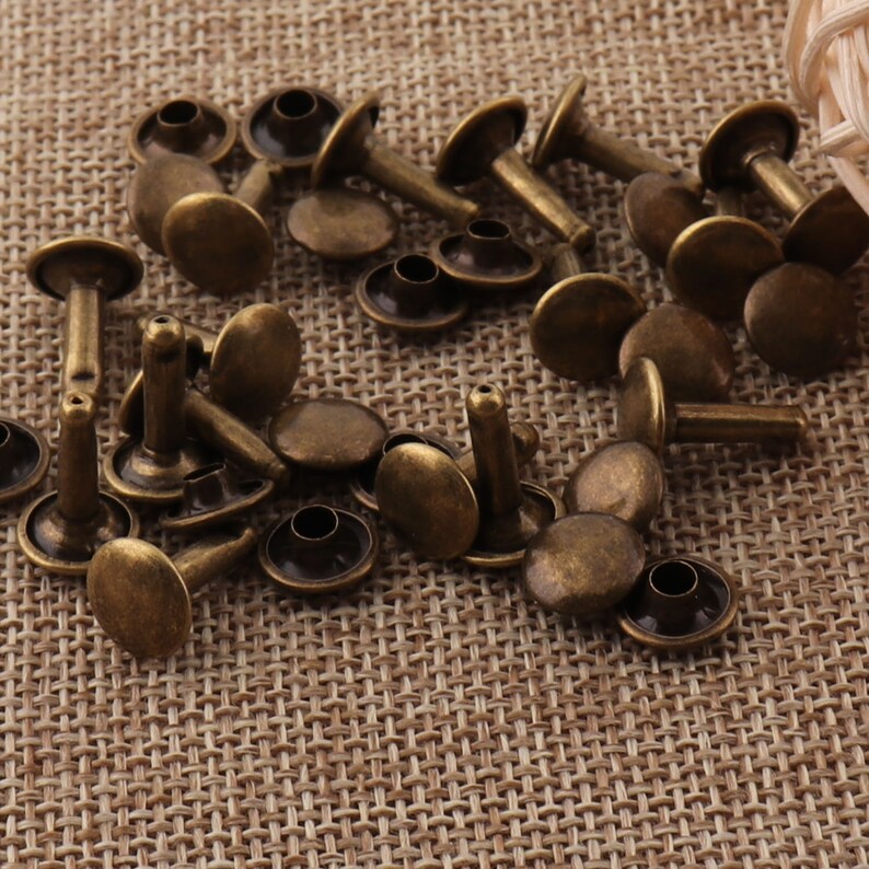 100sets double Cap Rivets9mm Antique Bronze Dome Double Cap | Etsy