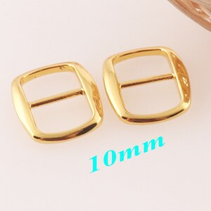 10mm/12mm Pale Gold/gold Slider Buckles,30 Pcs Square Buckles Shoe Bag ...