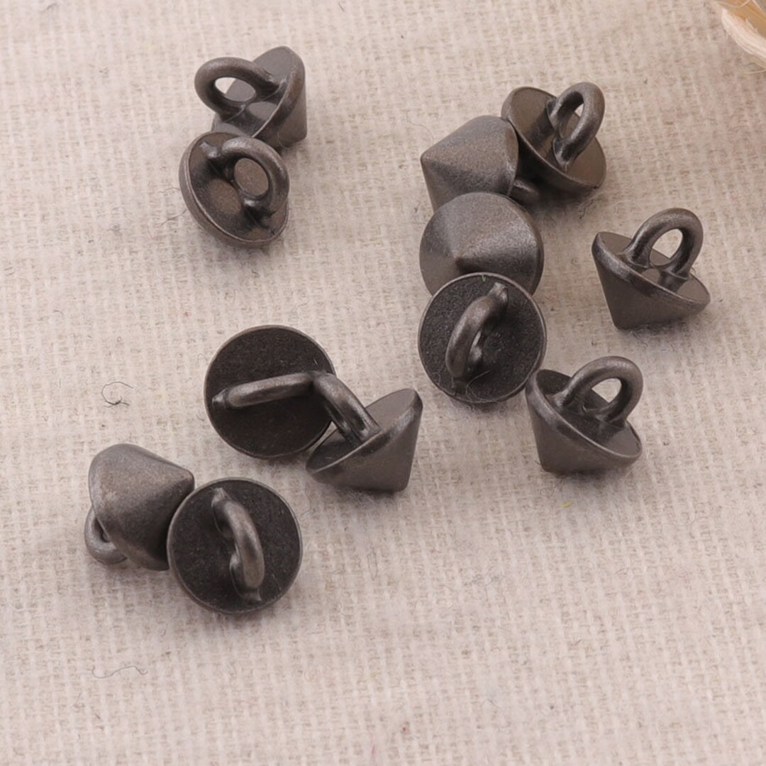 15pcs Silver Three Angle Cone Metal Buttons -shank Ancient MINI Metal ...