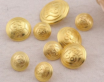 Flat Button 5/8 Round Metal Gold 6 Pack - Etsy