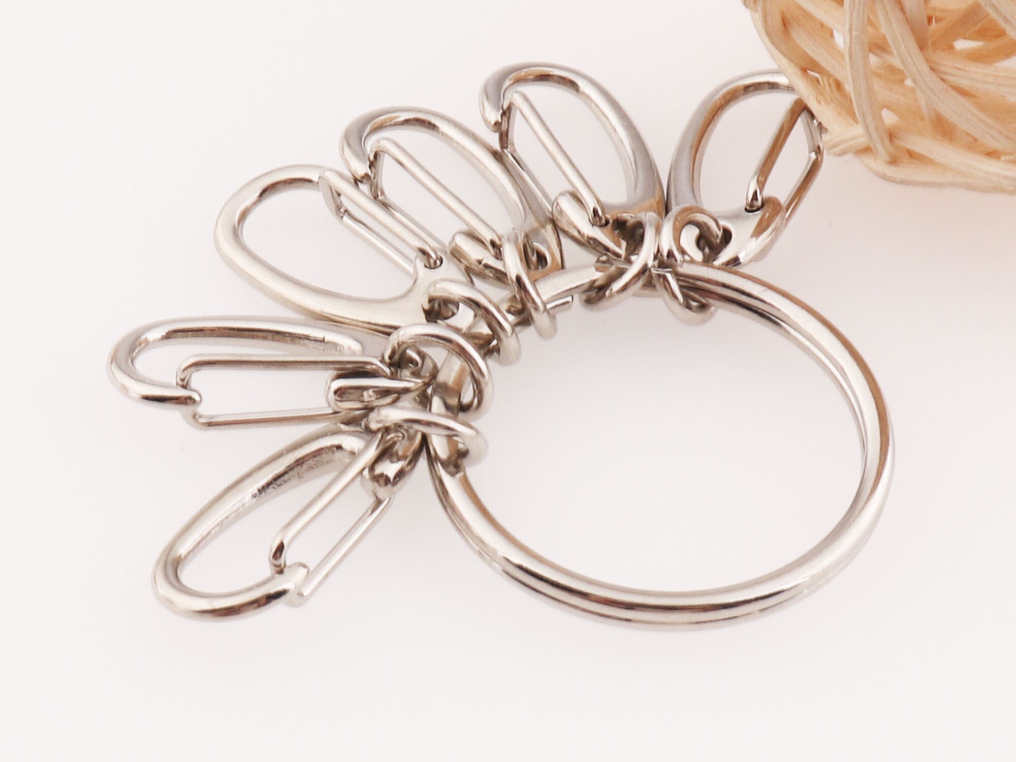 10 Pcs Silver Key Chain Split Key Rings Hook Clasps,keychains Snap ...