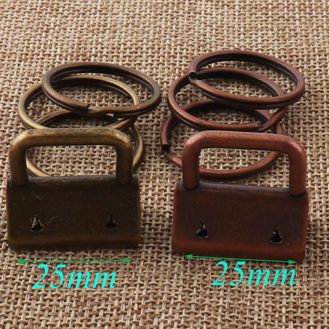 40 Key Fob Hardware With Key Rings,1"(25mm)copper/ Antique Bronze Key ...