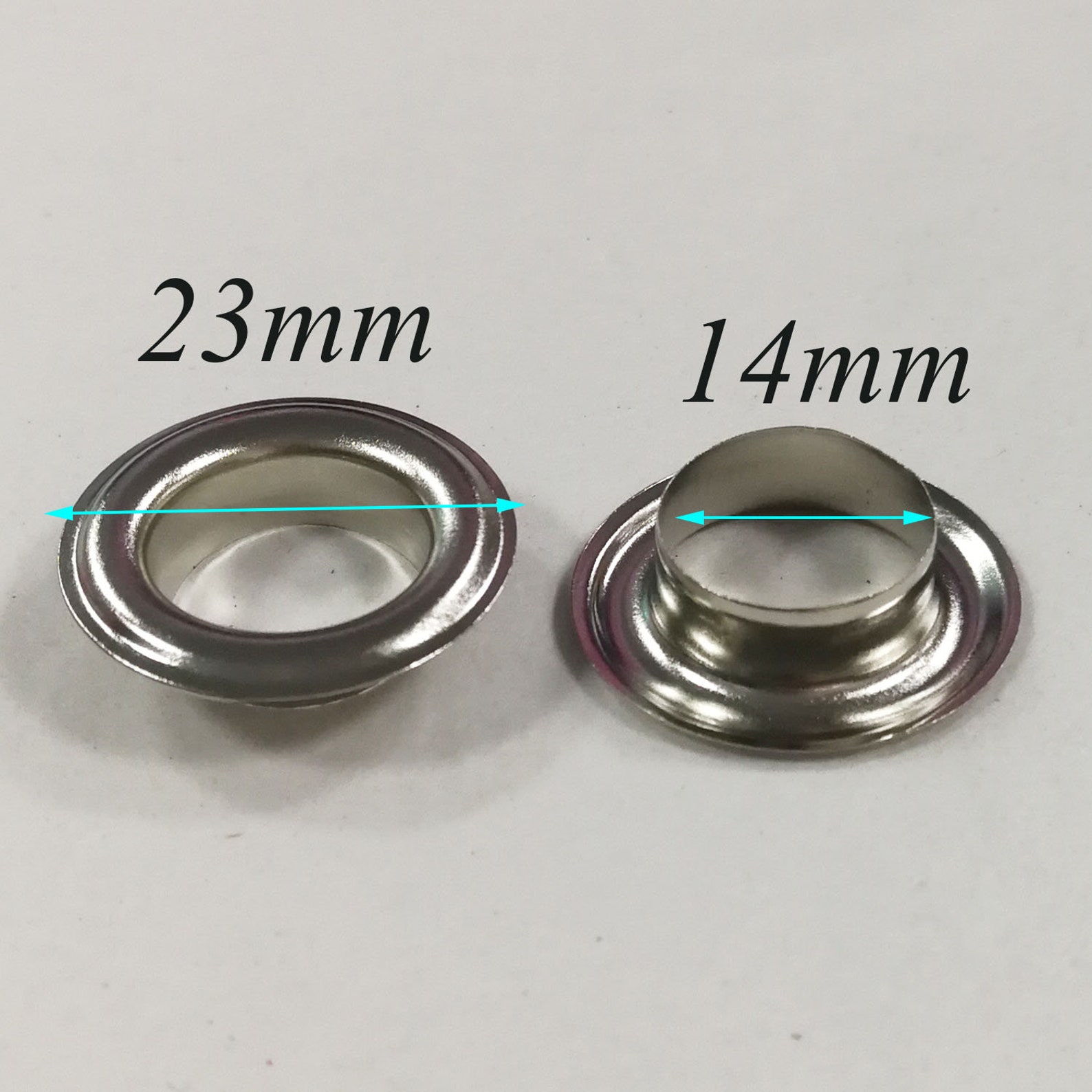 100 Sets Silver Metal Eyelets,barrel Diameter 14mm Eyelets Grommets ...