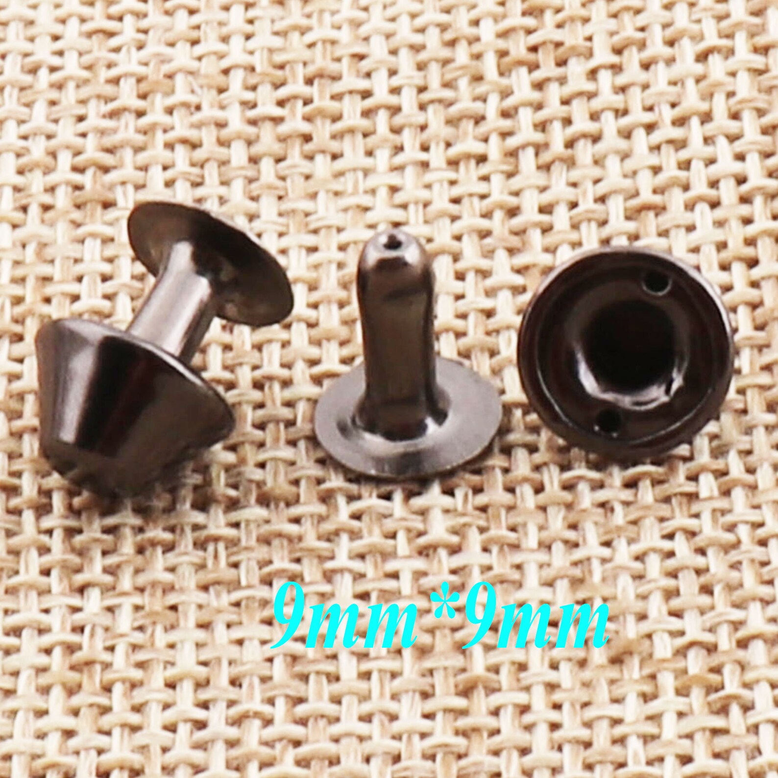 100 Sets Black Double Cap Rivets Dome Round Rivet Domed Studs | Etsy