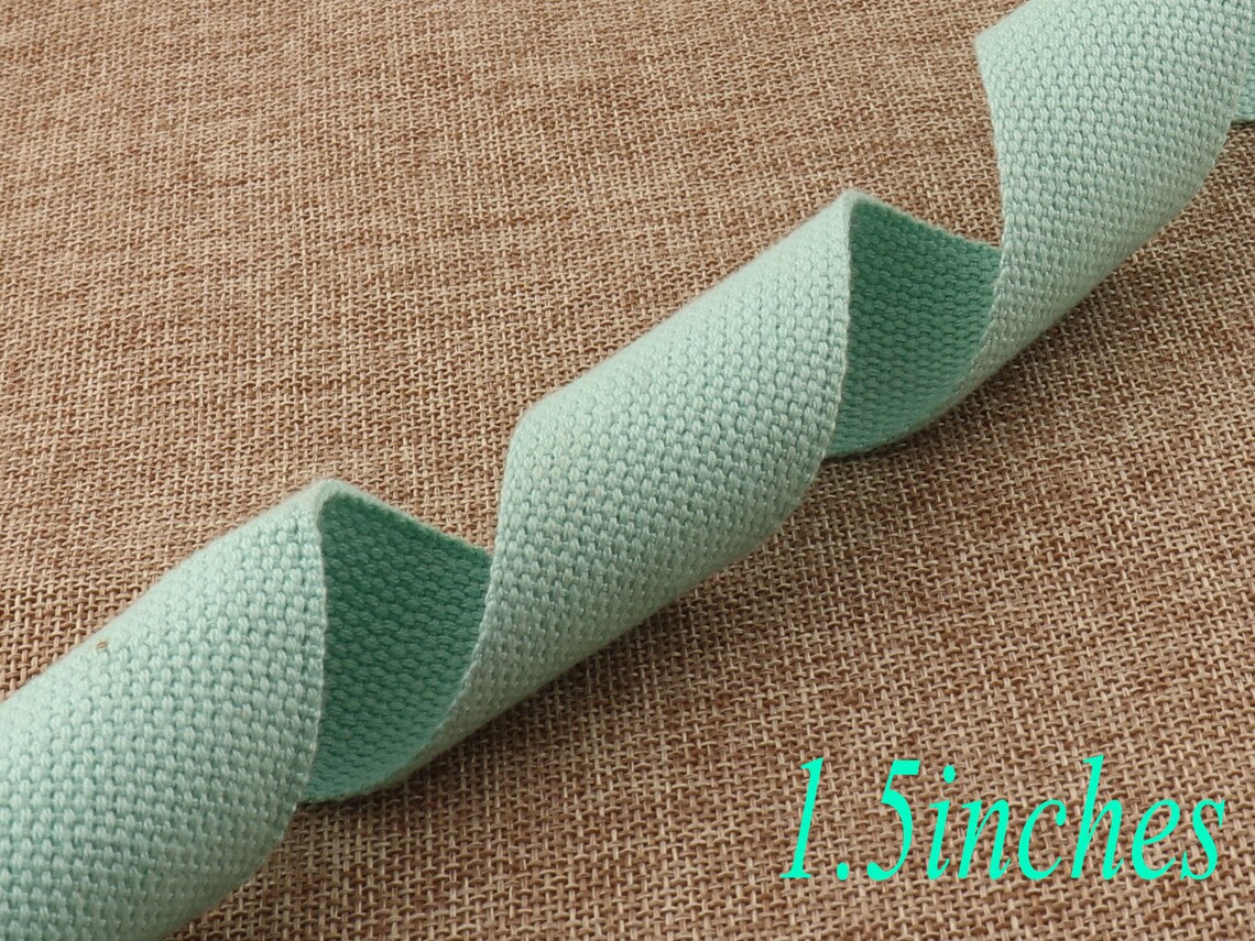 38mm Cotton Soft Webbing,solid Pale Green Color Belt Webbing Keychain ...