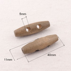 10 Pcs Natural Large Toggle Buttons Wooden,diy Clothing Accessories ...