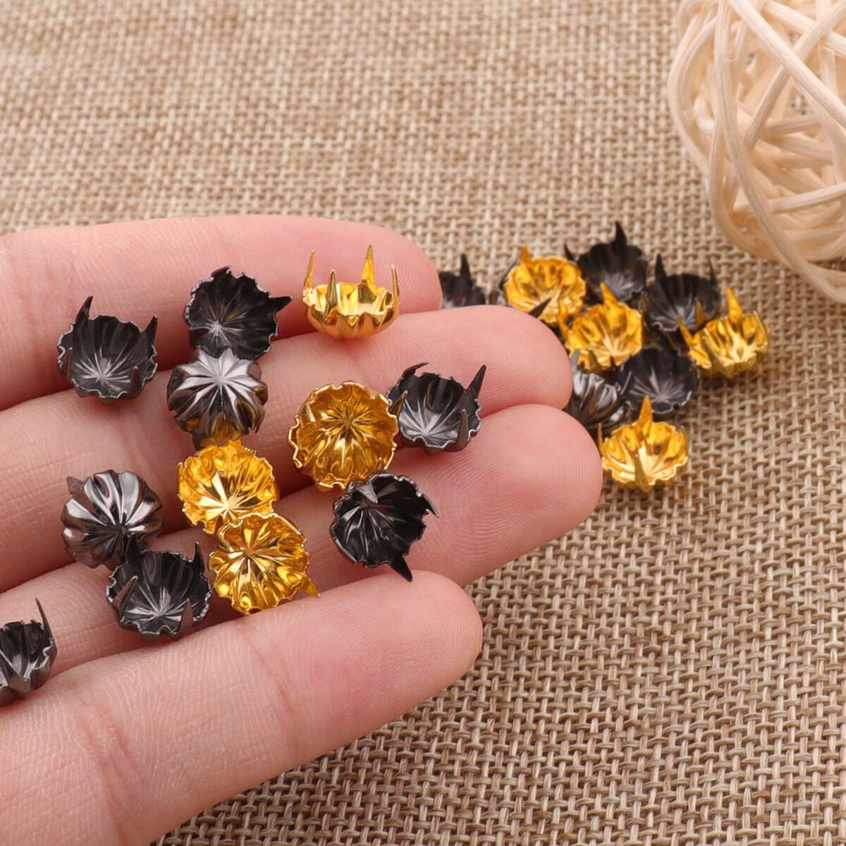 3/89mm 100 Gold/black Round Rivetround Studsfastener - Etsy