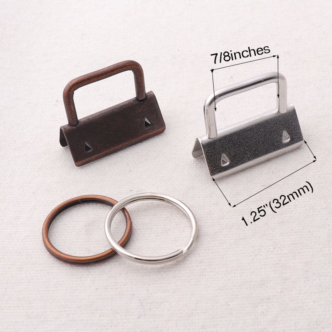 1.2532mm 10 Sets Copper/silver Key Fobs Hardware With Key Rings for ...