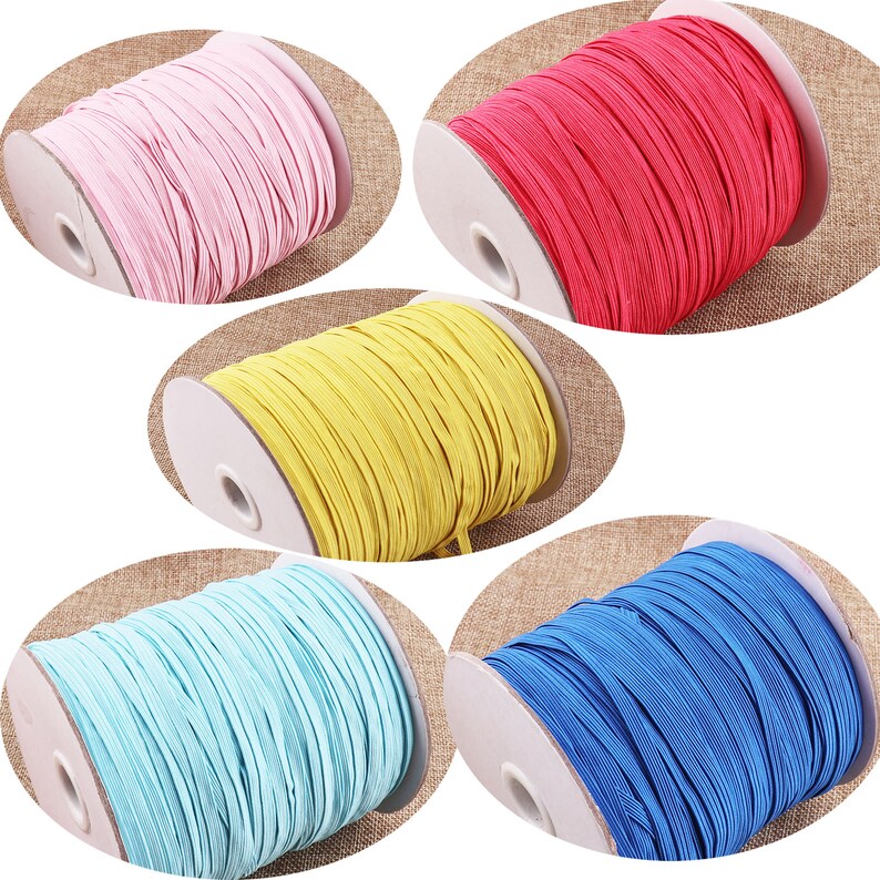5mm-1/4 Coloful Nylon Flat Elastic Cord Bandstretch - Etsy