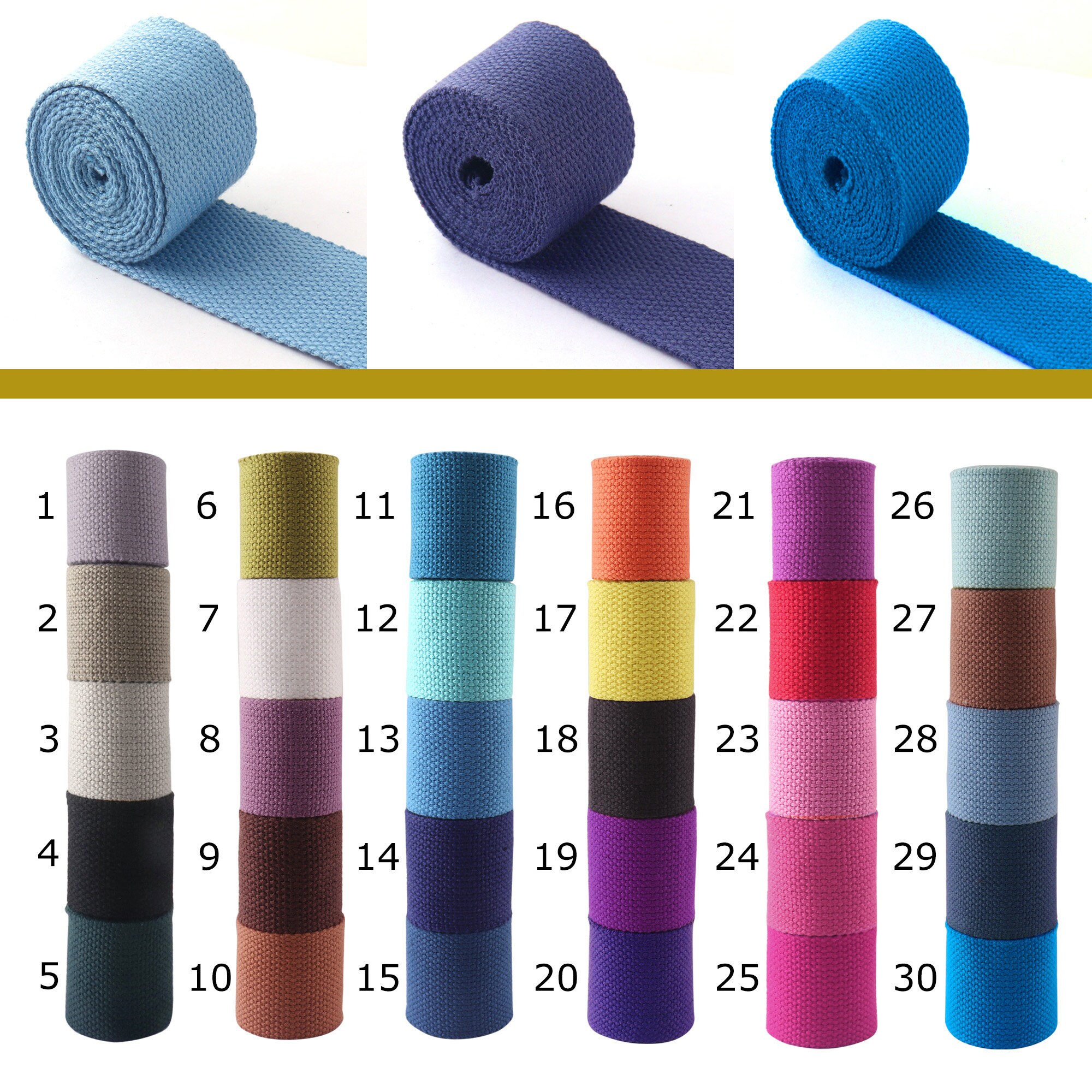 Cotton Webbing 25mm Webbing 38mm Webbing 1-5 Continuous Yards | Etsy