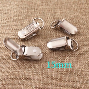 20pcs Silver Suspender Clips,pacifier Baby Clips Paci Holder Clips DIY ...