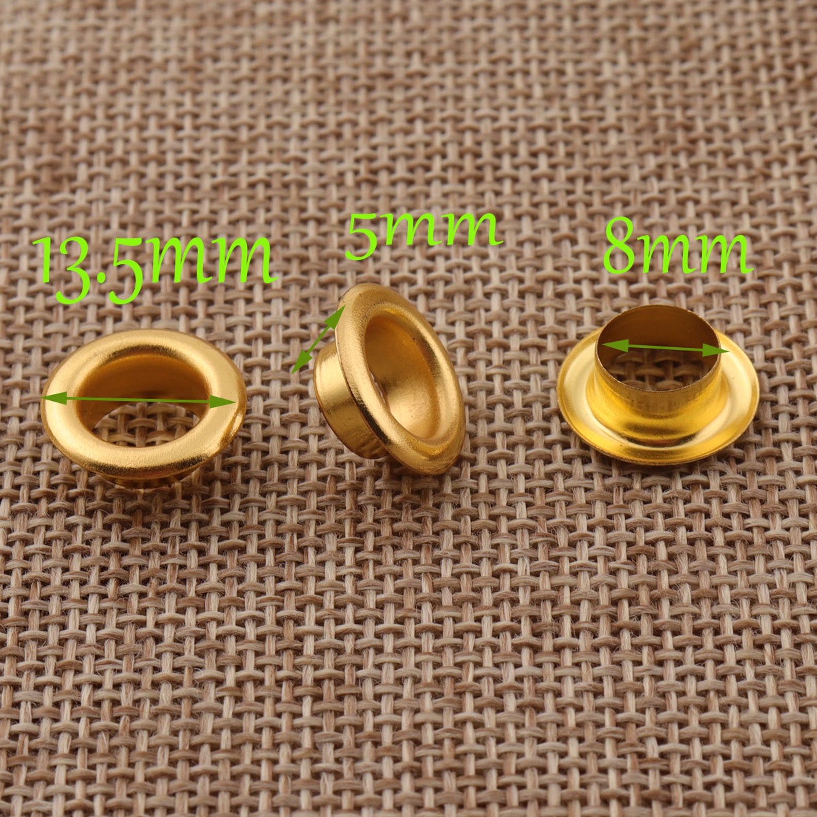 100 Sets Eyeletsbarrel Diameter 8mmgold Metal Eyelets | Etsy