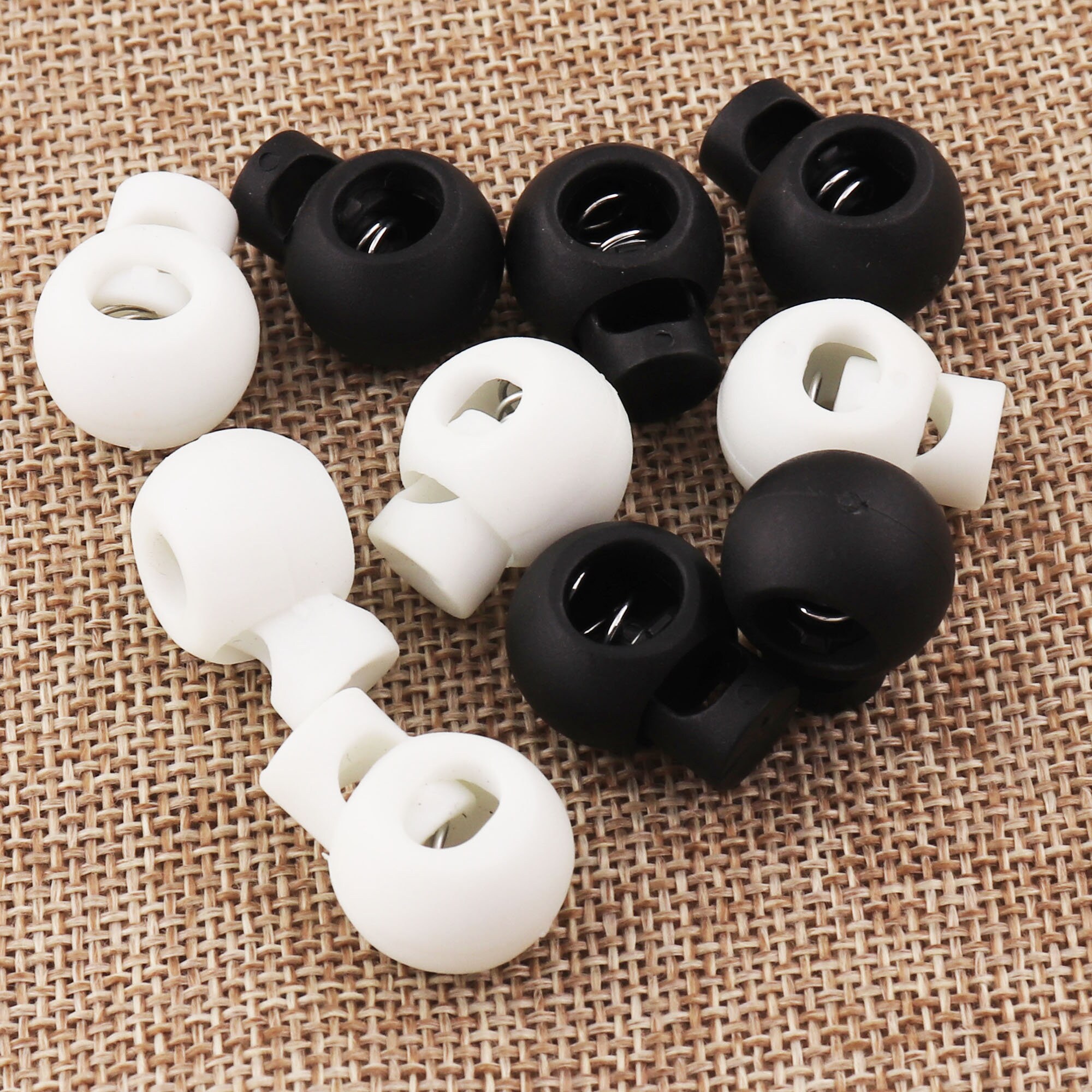 10 PCS White/Black Cord LocksCraft Barrel Toggle Cord Lock | Etsy