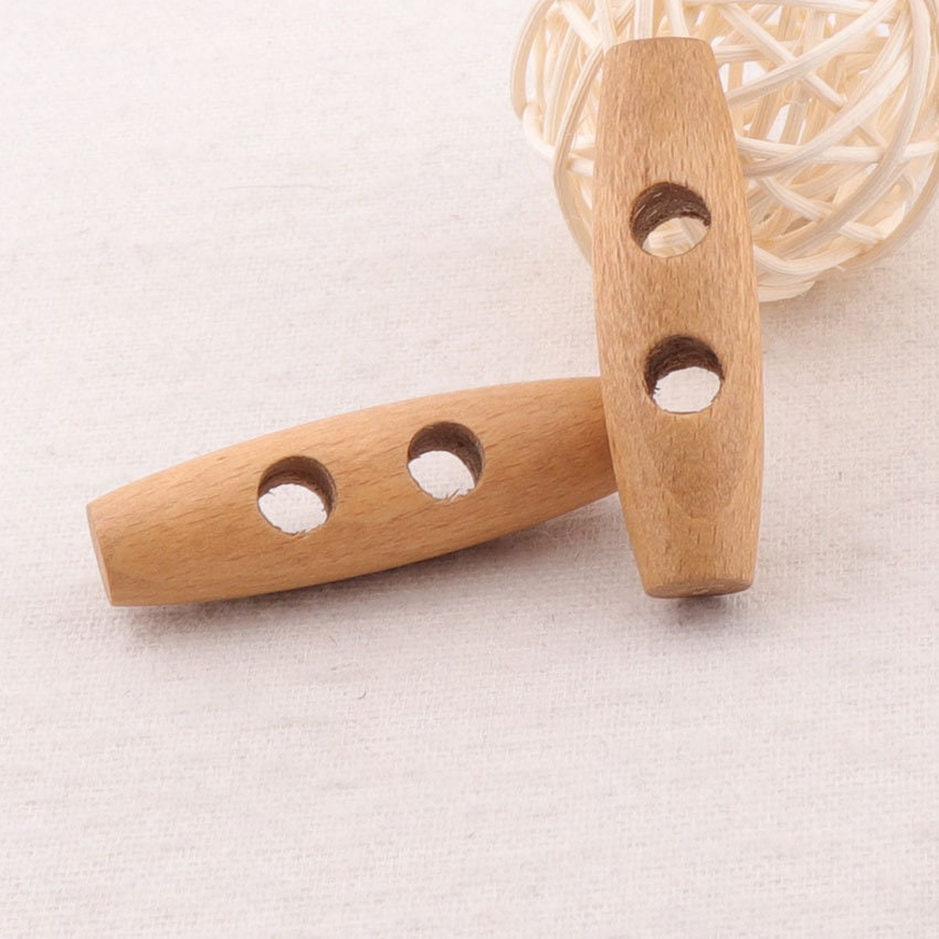 2 INCHES Yellow Large Toggle Buttons Wooden6 PCS Natural | Etsy
