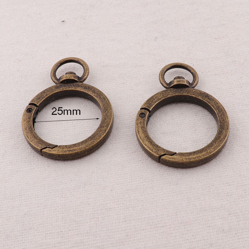 1"(25mm),2 Pcs,ancient Bronze Spring Ring Spring Gate Ring With Swivel ...