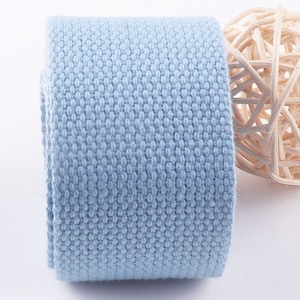 1 1/2" Pale Blue Cotton Webbing,key Fob Webbing Soft Belt Webbing ...