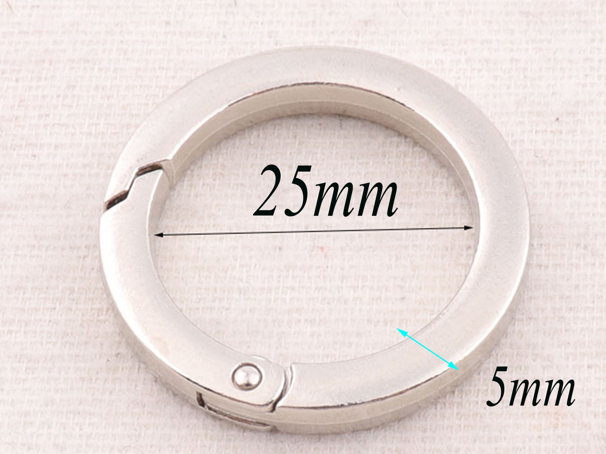 2-6 PCS Silver Spring RingsPush Gate Snap Open Hook Spring | Etsy