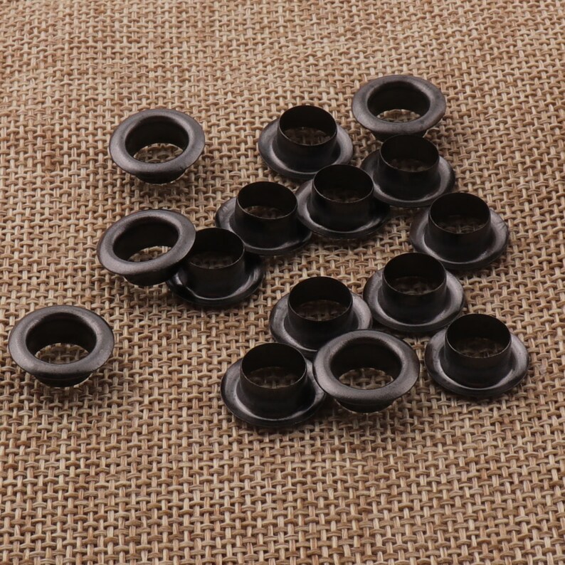 100 Sets Eyeletsbarrel Diameter 8 Mmblack Metal Eyelets - Etsy