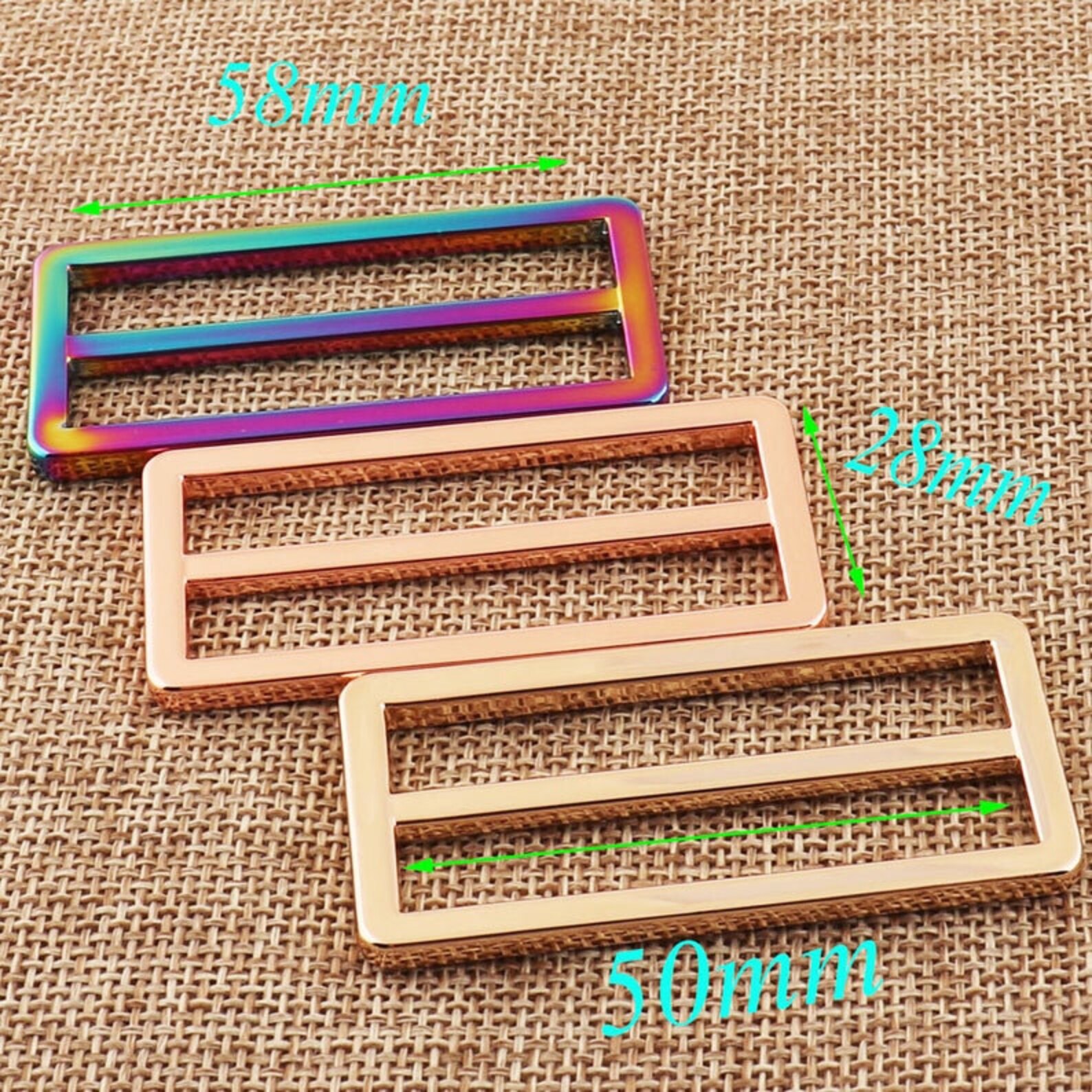 8 PCS Slide Buckles50mm Metal Purse Bucklesbelt Adjuster | Etsy