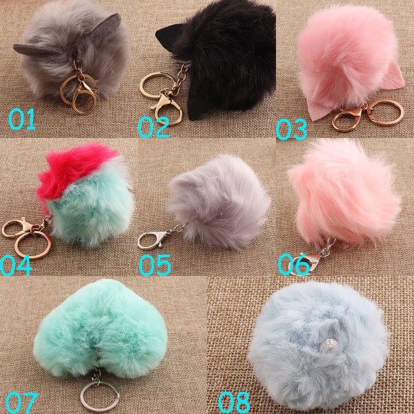 Fur Ball Keychain - Etsy