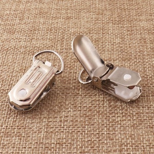 20pcs Silver Suspender Clips,pacifier Baby Clips Paci Holder Clips DIY ...