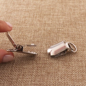 20pcs Silver Suspender Clips,pacifier Baby Clips Paci Holder Clips DIY ...