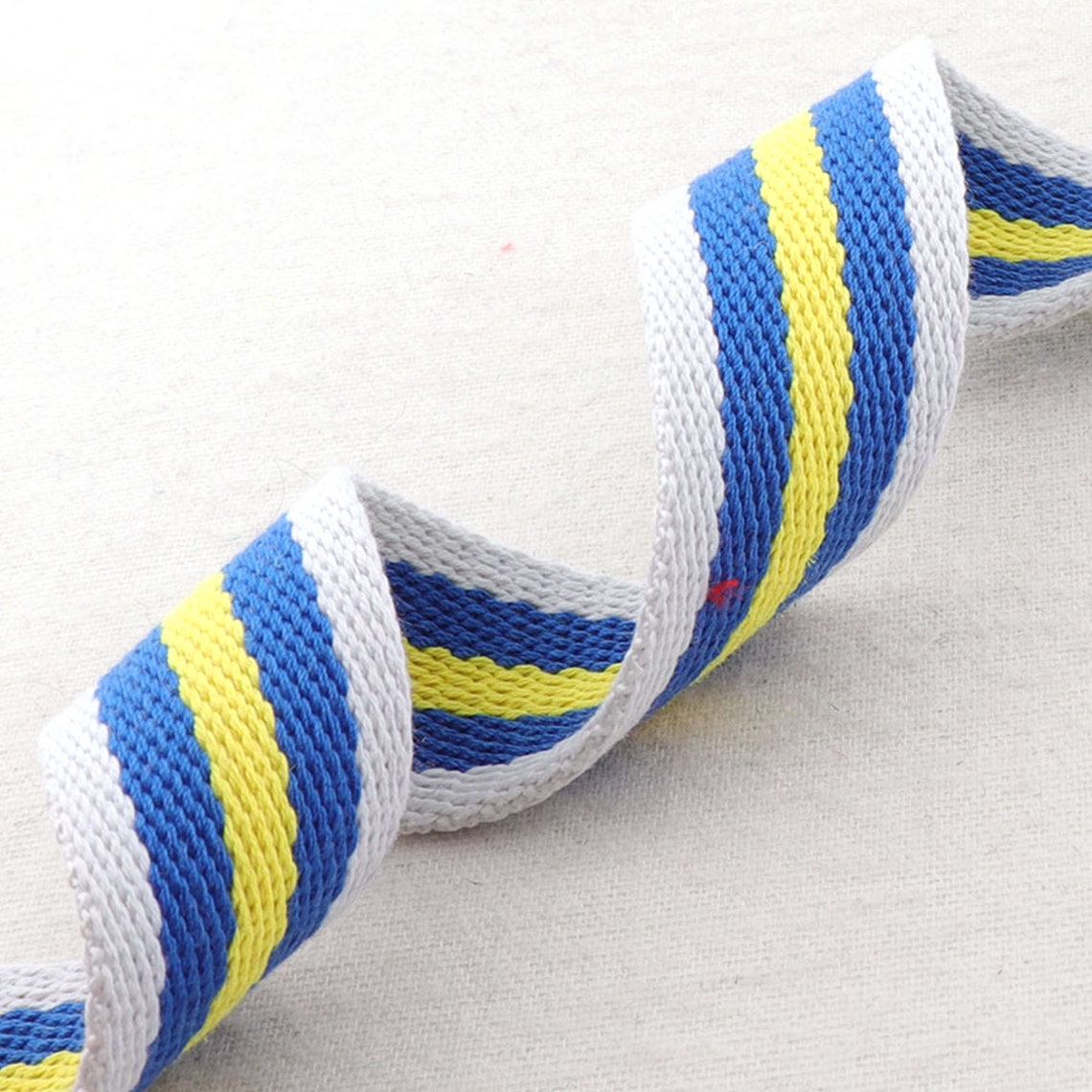 38mm Webbing White Blue Yellow Striped Webbing Twill Cotton | Etsy