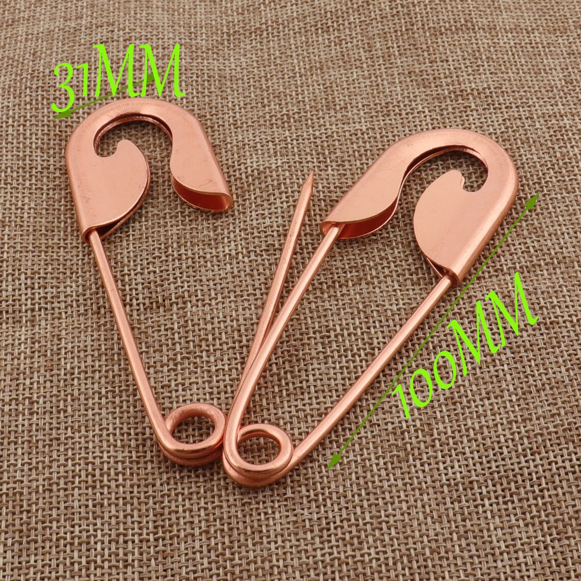 2-6 Safety Pins 4"(10cm)craft Rose Gold Plated Safety Pin Brooch Stitch ...