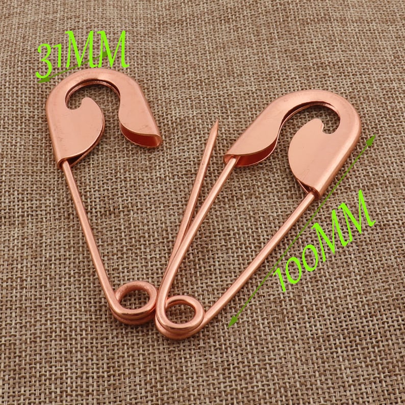 2-6 Safety Pins 410cmcraft Rose Gold Plated Safety Pin - Etsy