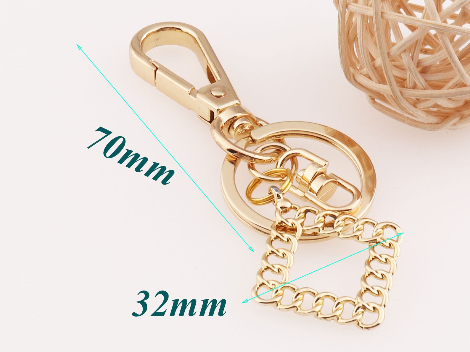 6 Pcs Gold Keychain Lobster Swivel Clasps Split Rings Key Ring | Etsy