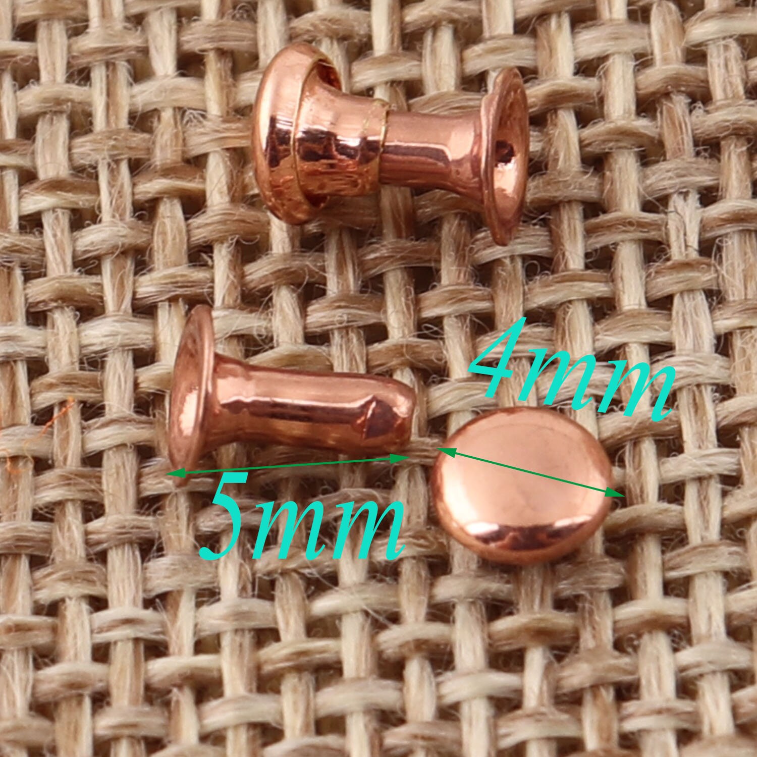 300setsround Rivets4mm MINI Rose Gold Double Cap - Etsy