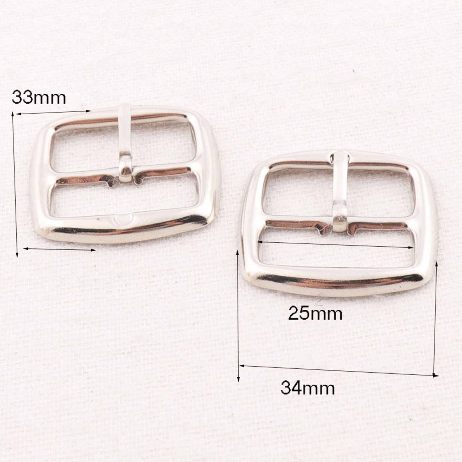 10 Pcs Silver Buckles,strap Buckle Fasteners Belt Buckle Square Center ...