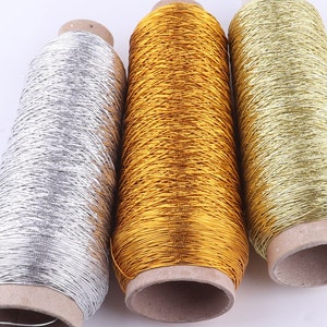 0.8mm Silver/gold/pale Gold Craft Elastic Cord,50 Yards Wedding ...