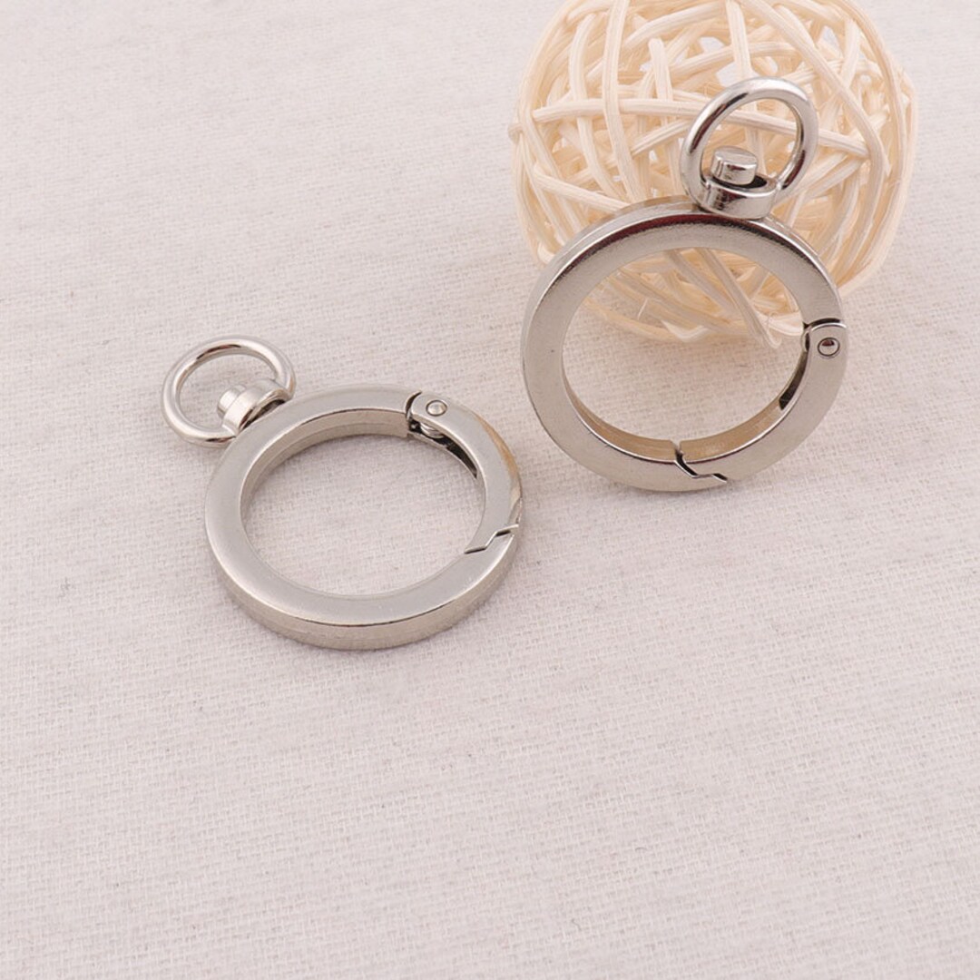 1"(25mm),2 Pcs,silver Spring Ring Spring Gate Ring With Swivel Buckle ...
