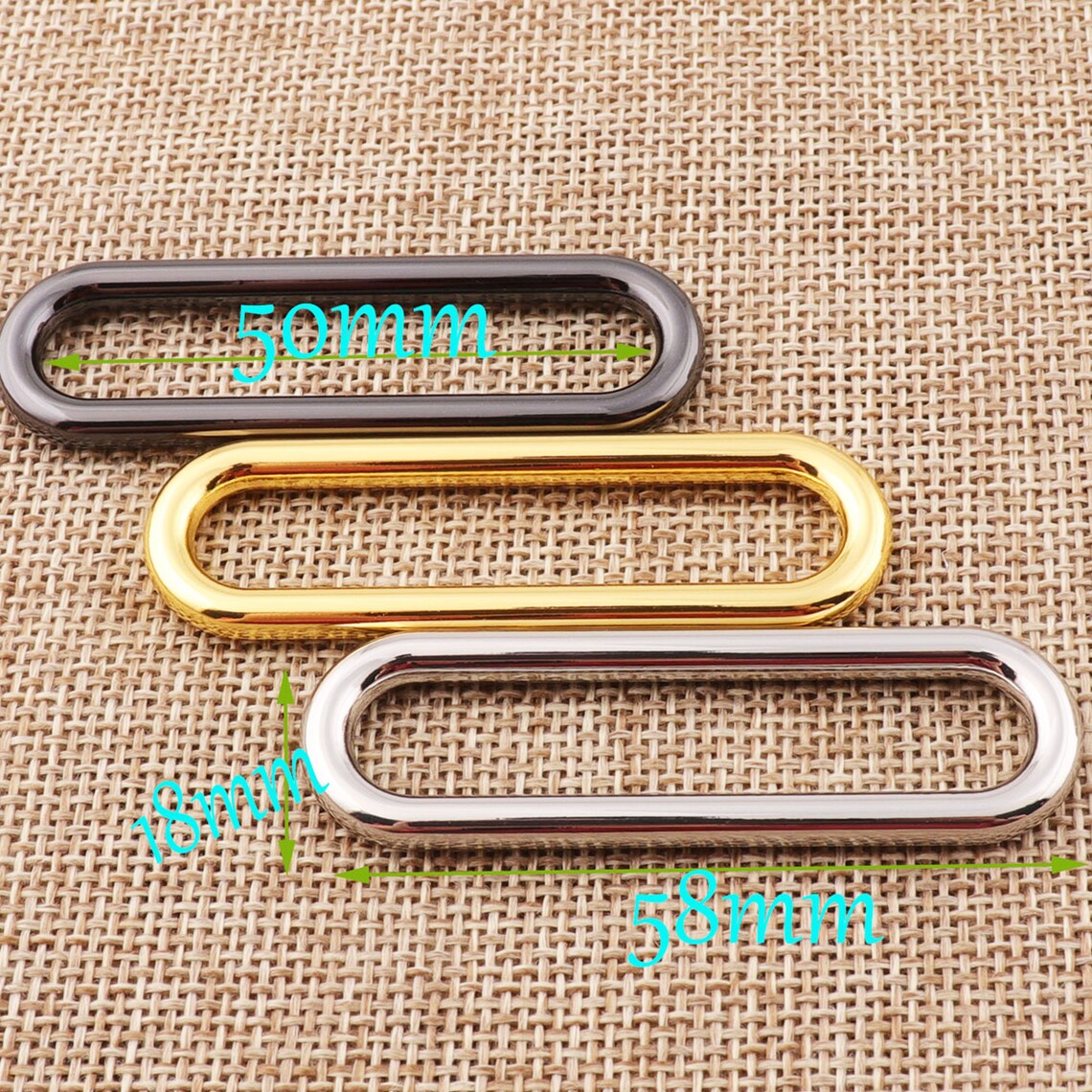 Oval Rectangle Rings 250mmsilver/gold/black Rectangle | Etsy