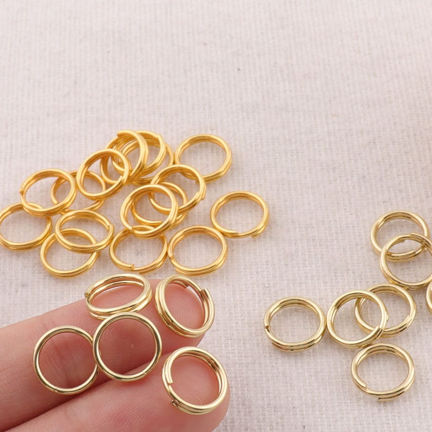 200 pcs Gold/Pale Gold Split Key Ringsjump rings Diaphragm | Etsy