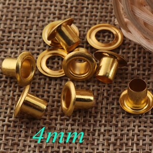 4mm Gold Eyelets,100 PCS Eyelets and Grommets,metal Eyelets Grommets ...
