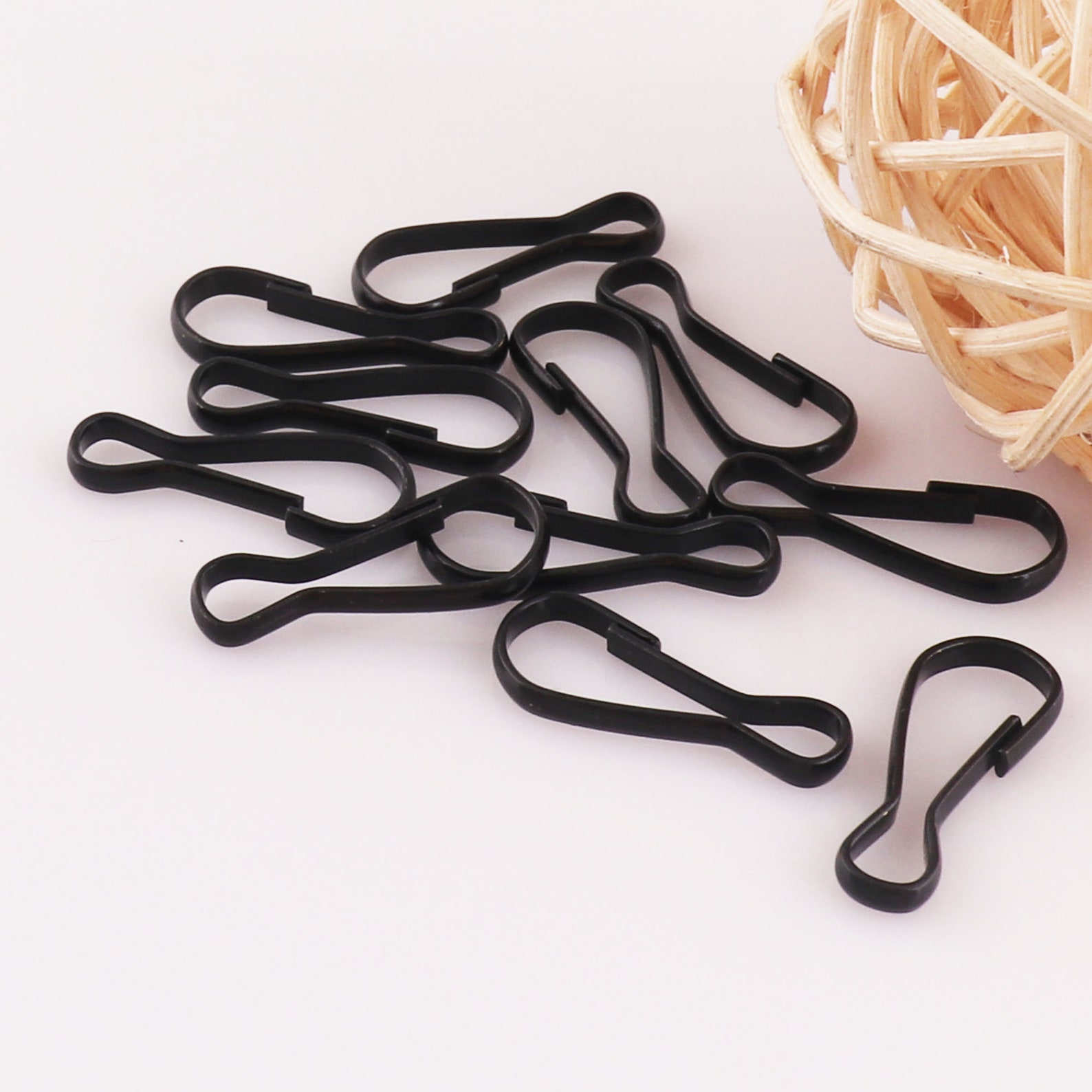 100 PCS BLACK Lanyard Hooks,sprung Hooks, Accessory Clip,diy Craft ...