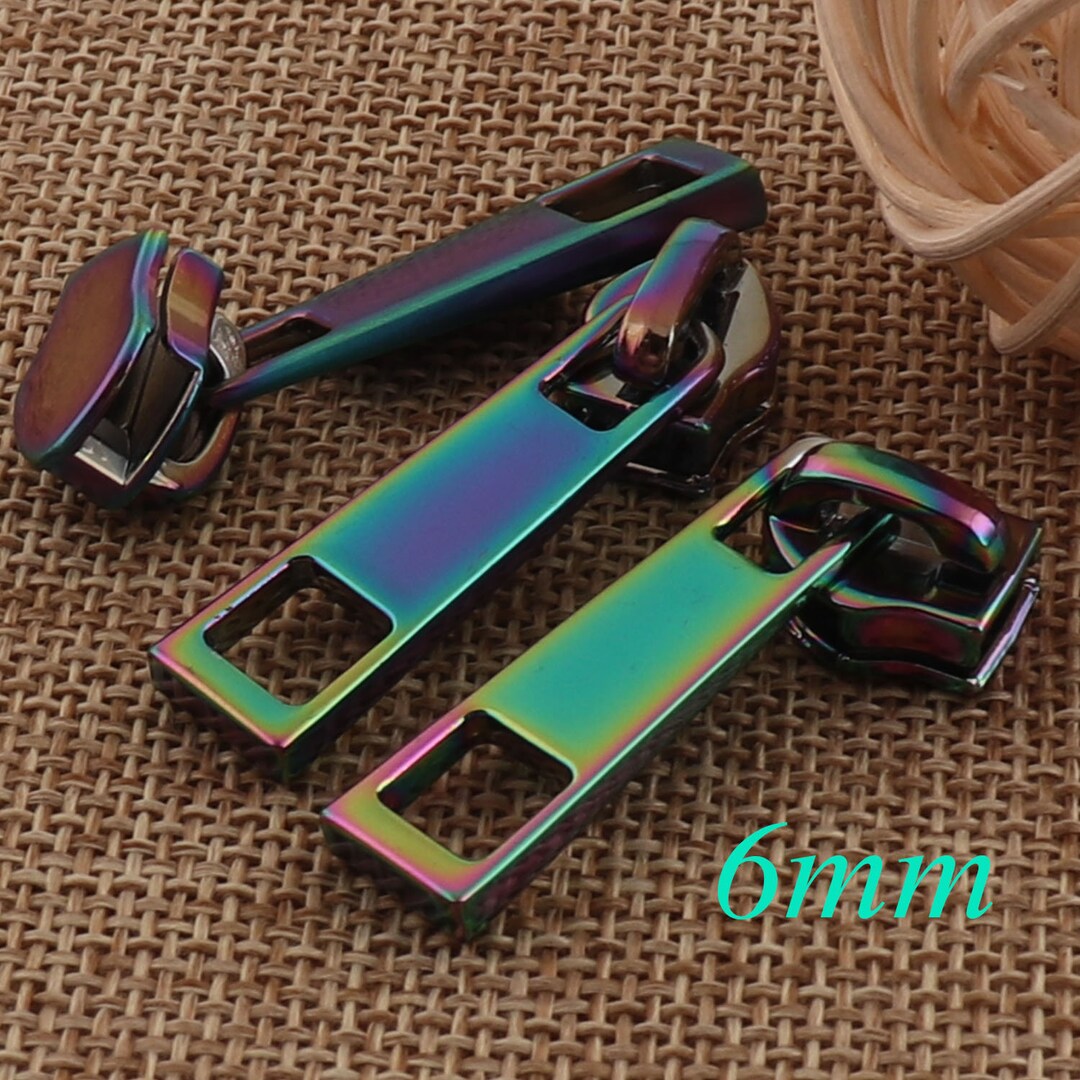 6mm Long Pull Zipper Heads,10 Rainbow Head Zipper Slider Puller,loose ...