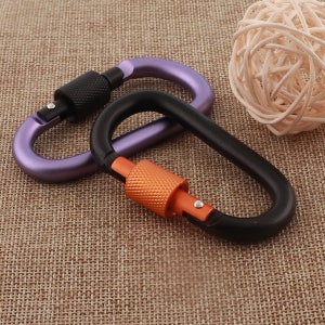 10 Pcs "d" Carabiner,purple/black Aluminum Carabiners,77mm Personalized ...