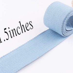 1 1/2" Pale Blue Cotton Webbing,key Fob Webbing Soft Belt Webbing ...