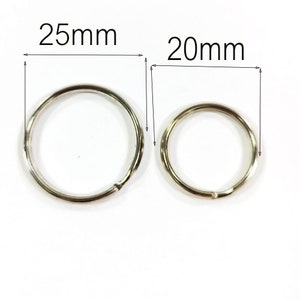 50 Pcs Split Jump Rings 20mm 25mm Silver Round Horn Key Ring Keychain ...