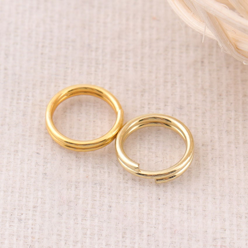 200 pcs Gold/Pale Gold Split Key Ringsjump rings Diaphragm | Etsy