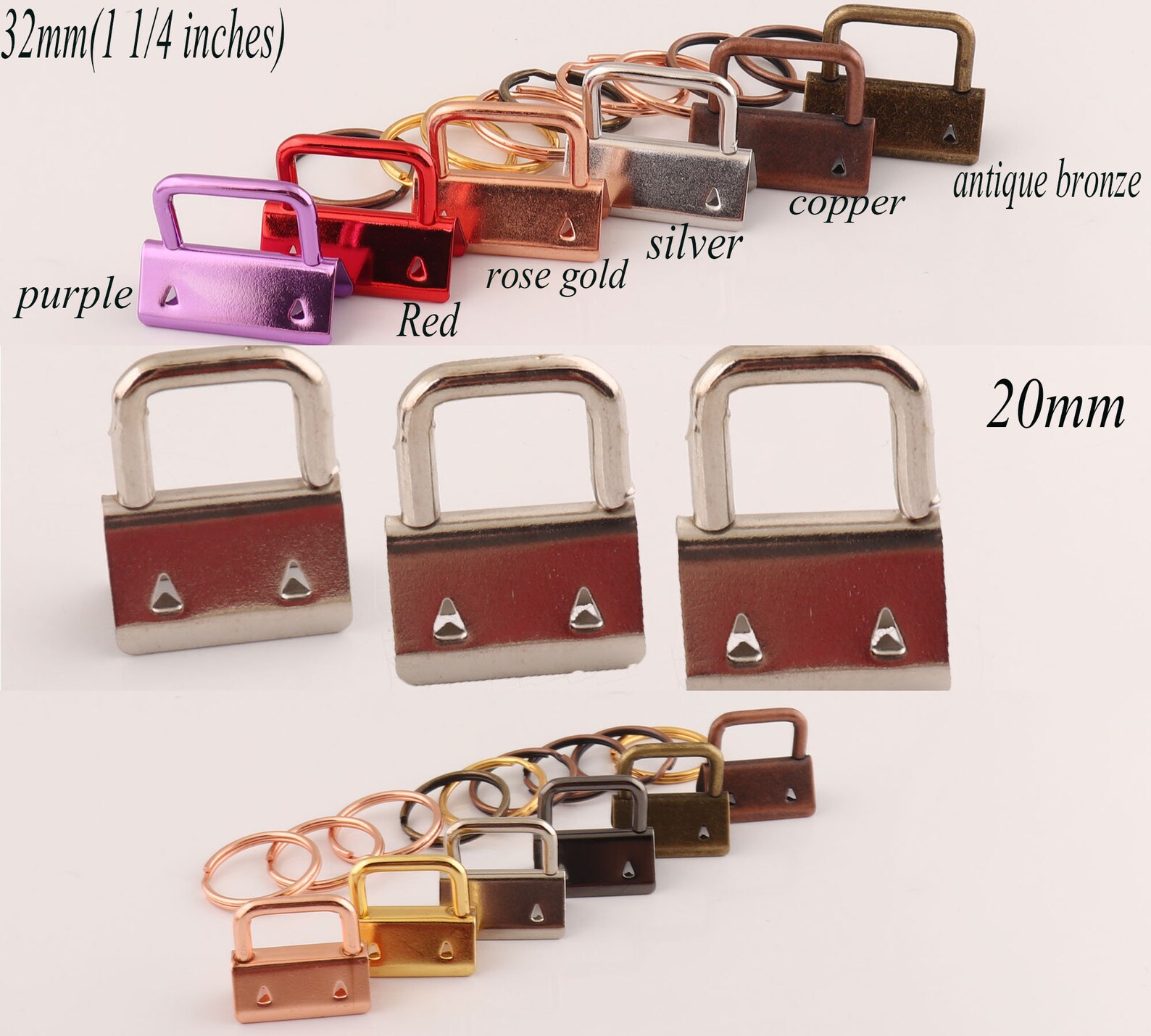 20 Sets Colorful Key Fob Hardware With Key Ringskey Fobs | Etsy