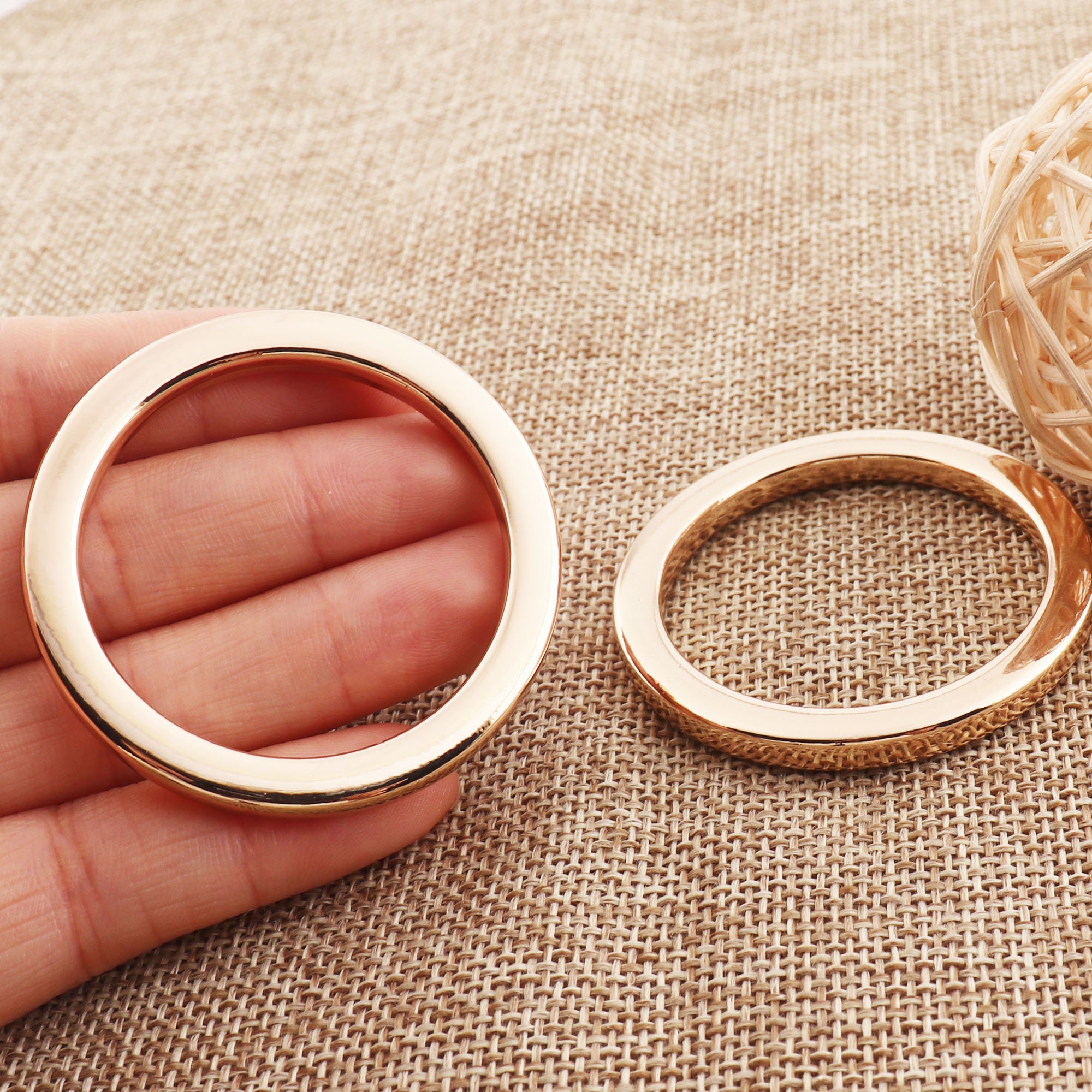 1 1/2 Metal Pale Gold Flat O Rings Buckles6 PCS Leather - Etsy