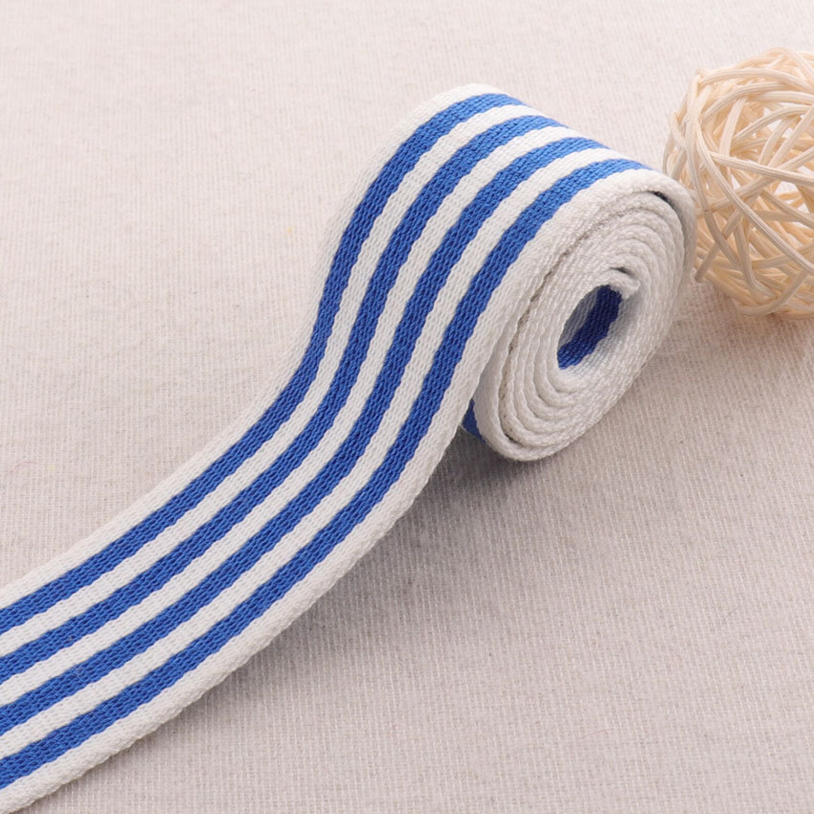5 Yards 38mm Cotton Webbing Bag Purse Blue White Straps - Etsy