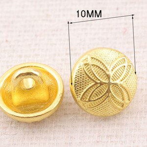 10 PCS Gold Metal Buttons Shank Flower Covers Button,clothing Button ...