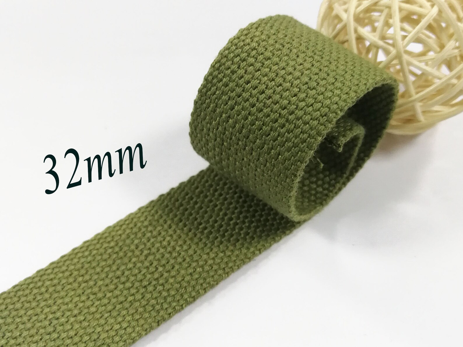 Solid Green Color Cotton Soft Webbing Belt,webbing Keychain Polyester ...