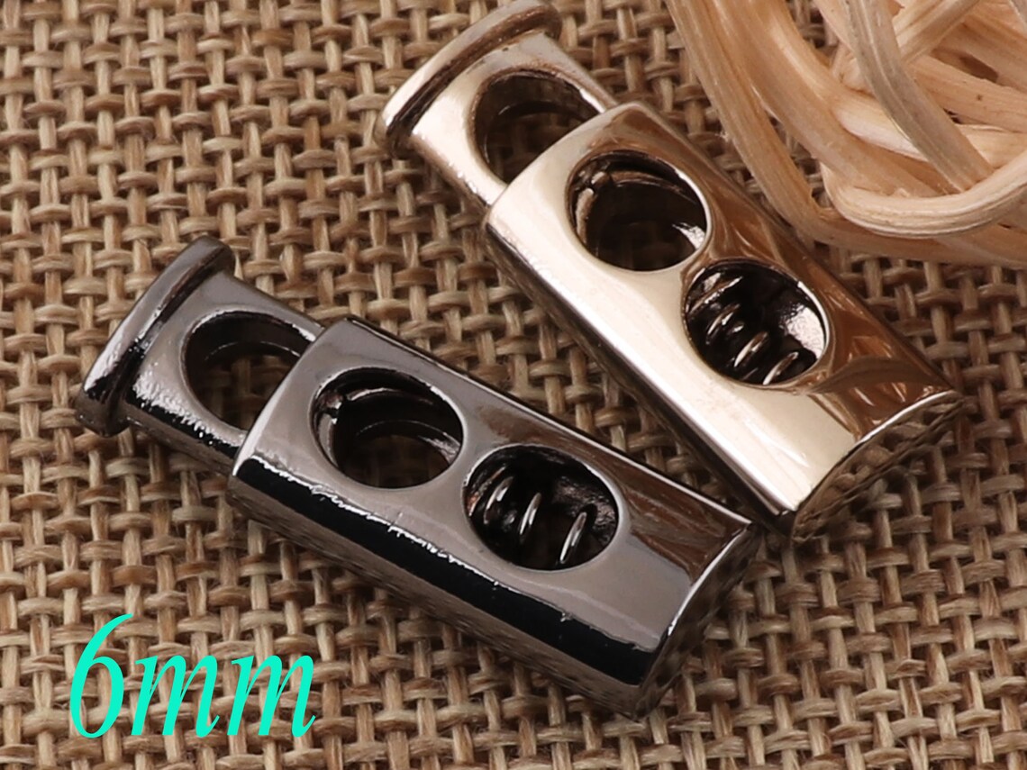 20 PCS Silver/black Double Barrel Toggle Cord Lockstopper - Etsy