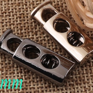20 PCS Silver/black Double Barrel Toggle Cord Lock,stopper Spring ...